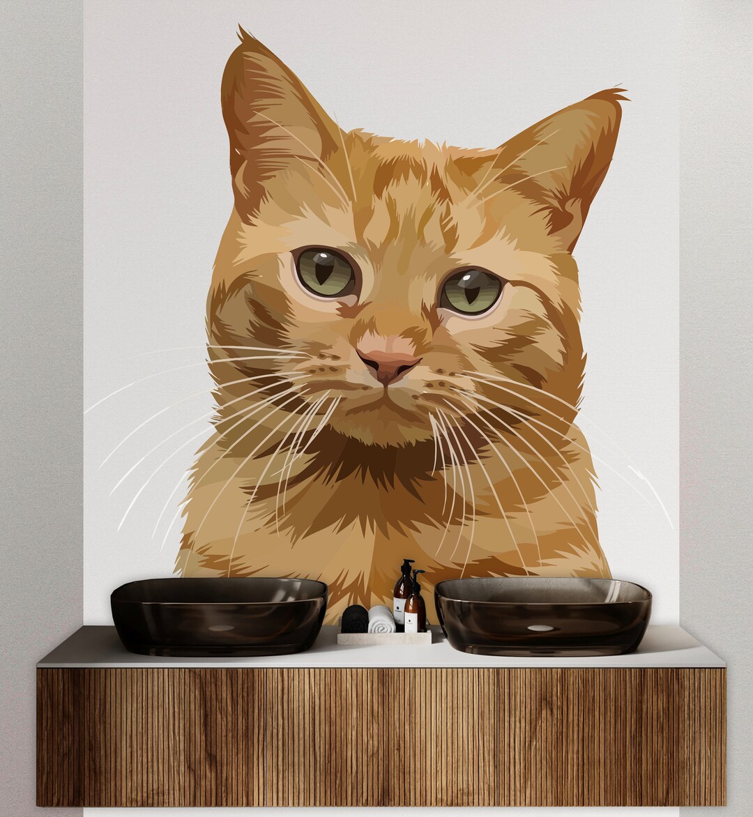 Cute Cat Wall Decal Cat Mom Decor Cat Kids Cat Wall Art Decal Cat Lover ...