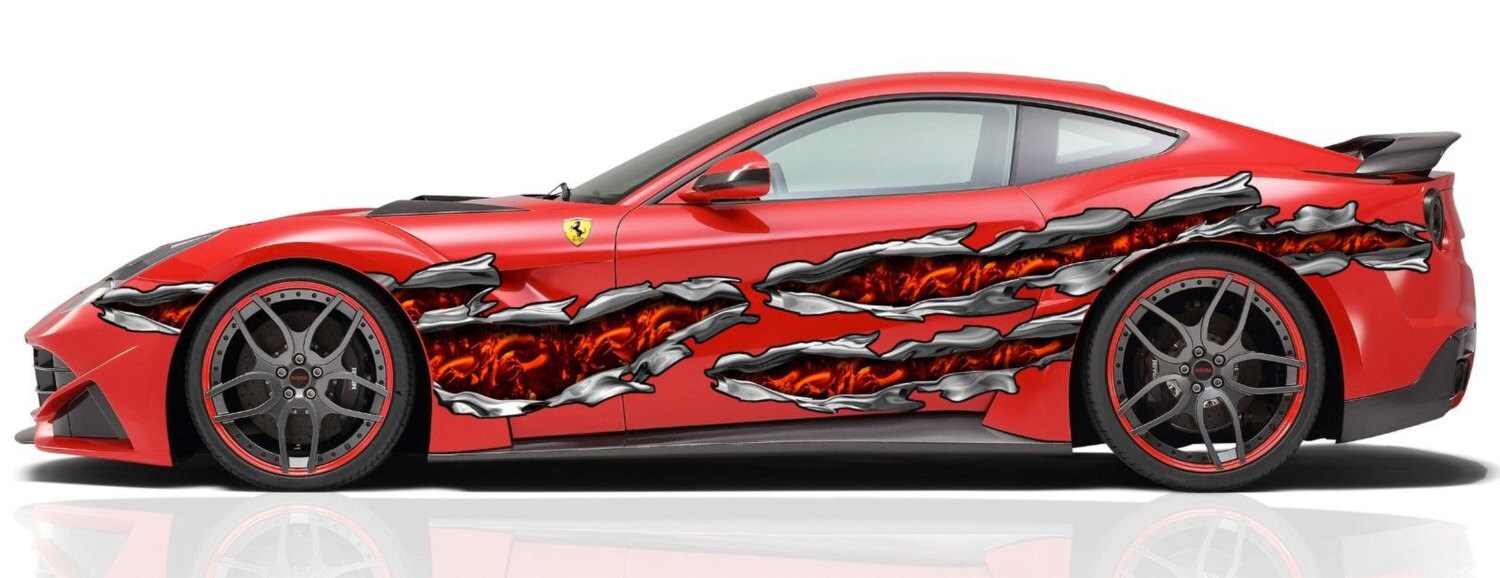 Ripped Metal Full Color Car Vinyl Design, Tribal Dragon, Car Vinyl ...