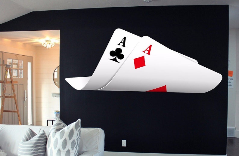 Poker Full Color Decal, Playing Cards Aces Full Color Sticker, Wall Art ...