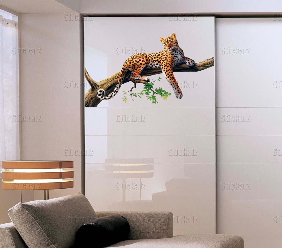Leopard Wall Decal Leopard Full Color Decal Leopard Full | Etsy
