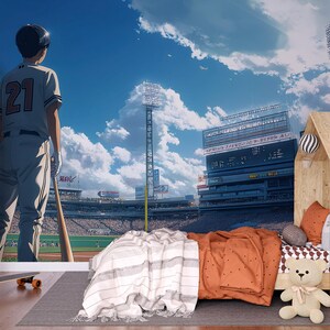 Anime Baseball Wall Mural – Sports Stadium Otaku Art Poster, Large ...