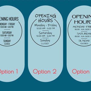 Hours of Operation Decal, Business Hours Decal, Store Hours Decal ...