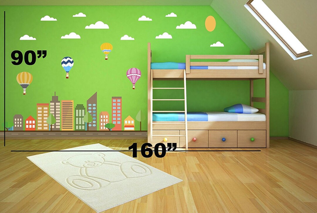 Cartoon City Decal, Cartoon Town Stickers, City Stickers for Nursery ...