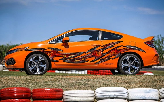 Orange Tribal Full Color Car Vinyl Design Tribal Car Wrap | Etsy