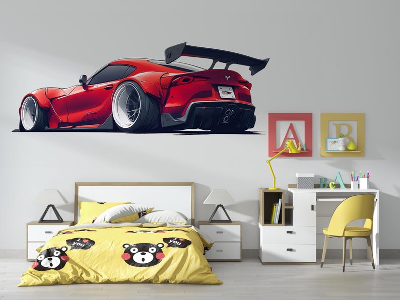Red Widebody Supercar Wall Mural Racing Room Decor 285mv - Etsy