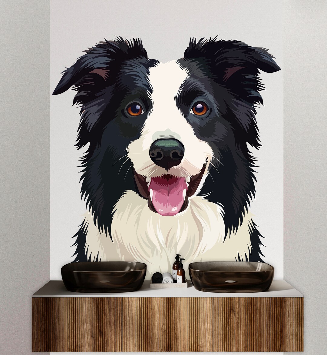 Border Collie Wall Decal Dog Mom Decor Dog Kids Dog Wall Art Decal Dog ...