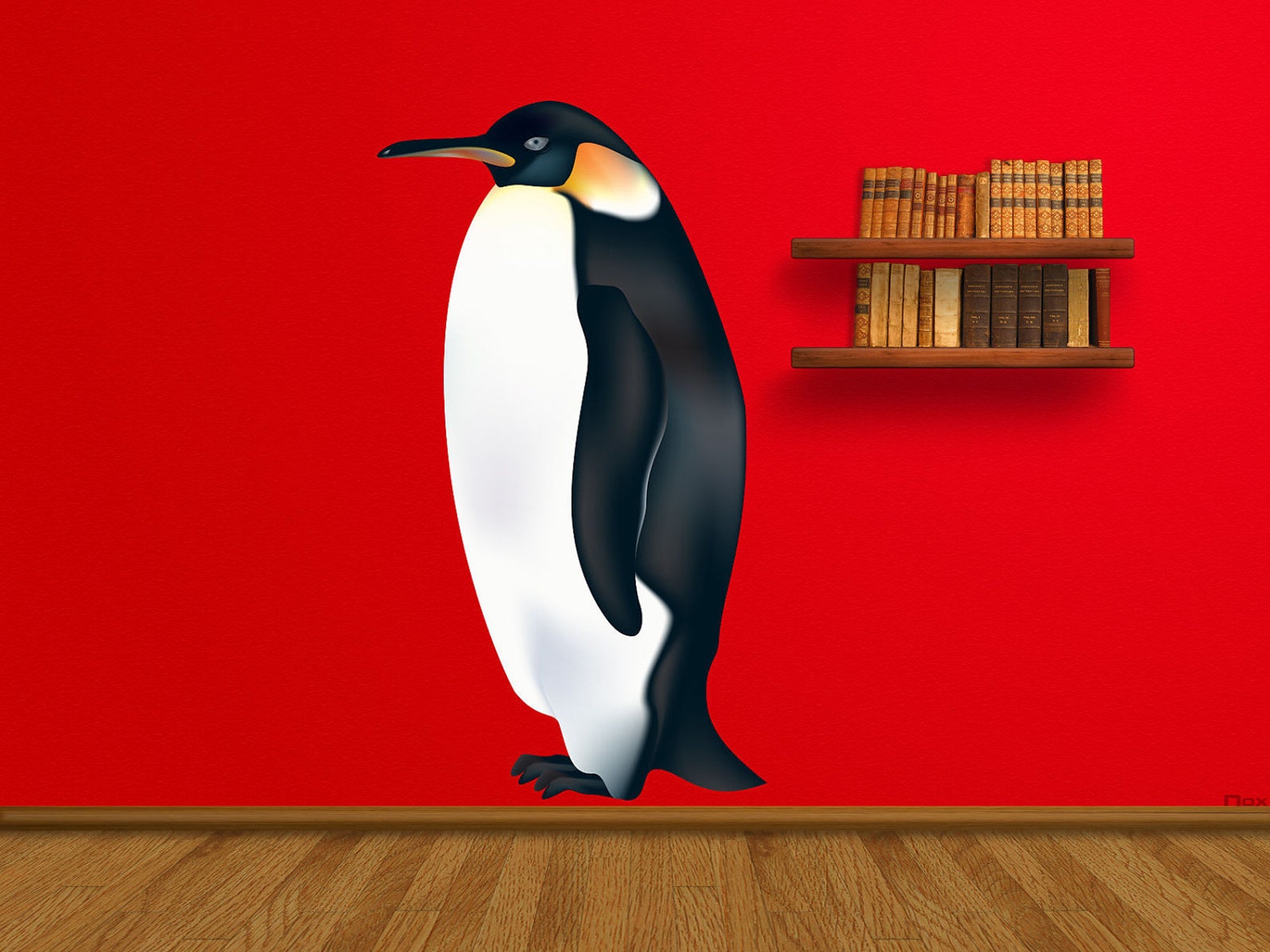 Penguin Full Color Decal Penguin Full Color Sticker Wall | Etsy