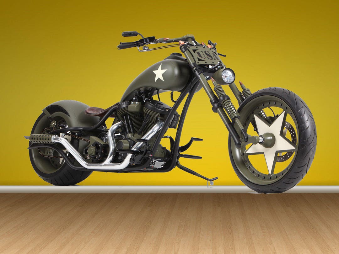 Chopper Decal, Chopper Sticker, USA Bike, Custom Chopper Garage Decor ...