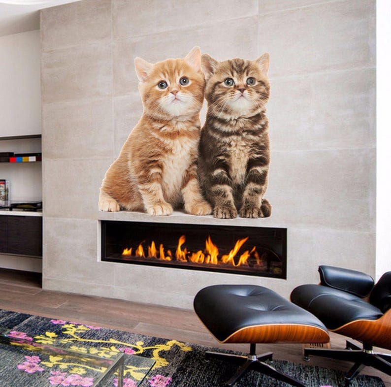 Kittens Wall Color Decal Sticker Cat Full Decal Kittens - Etsy