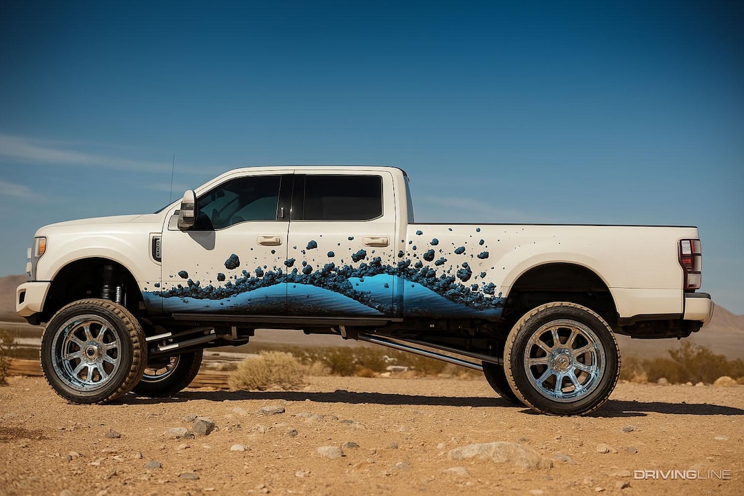 Blue Splatter Truck Wrap – Off-road Vinyl Decal for Pickup Trucks ...