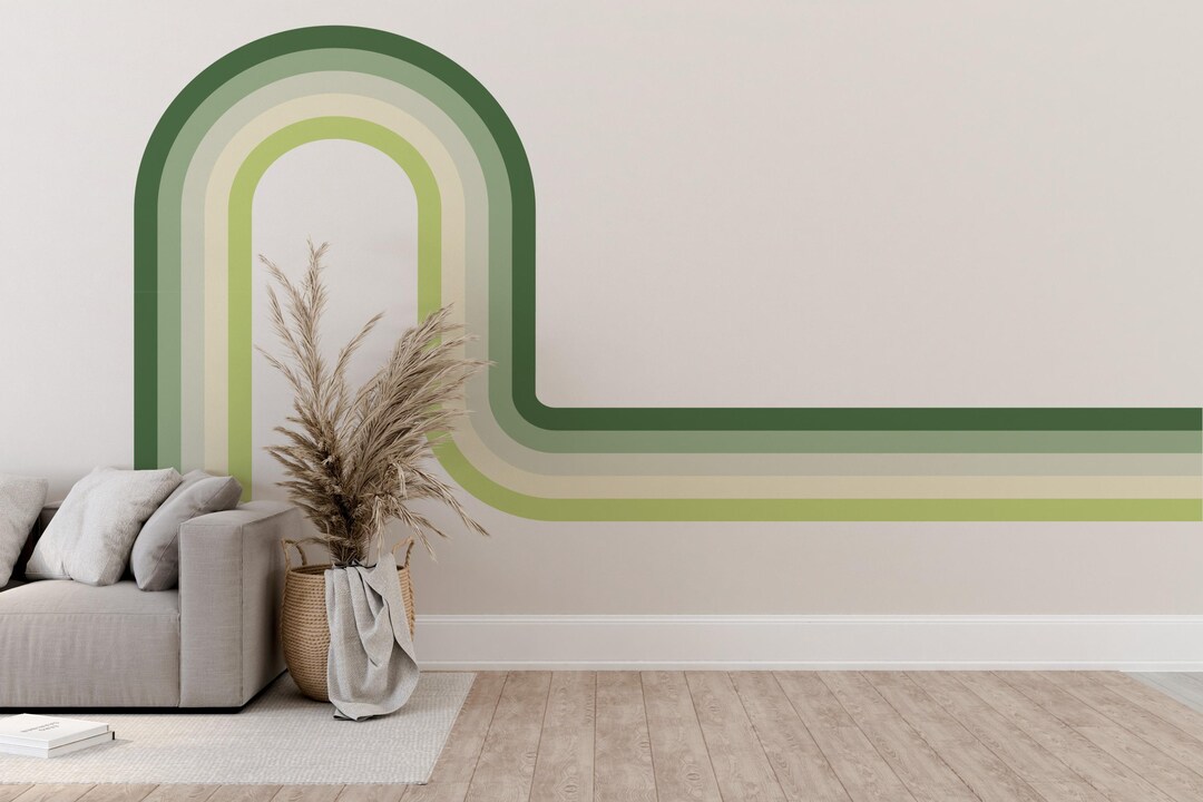 Rainbow Stripes Vinyl Decal Peel and Stick Decal Wall Decor Muted ...