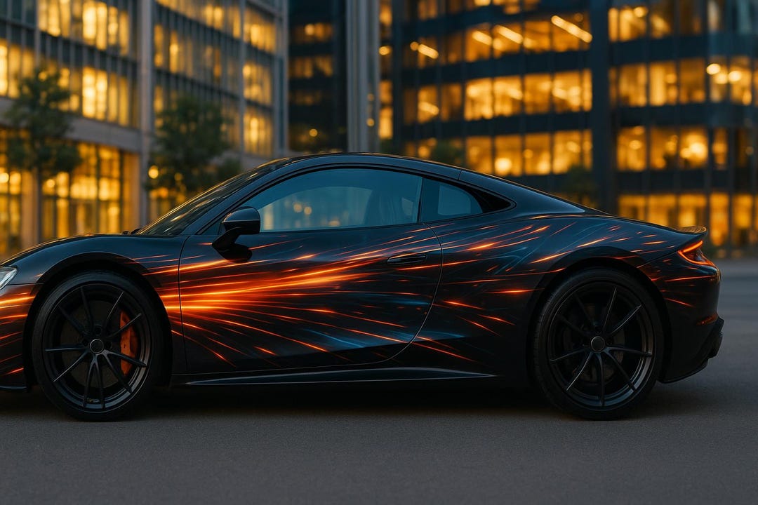 Hyper-streak Velocity Car Wrap • High-impact Vinyl Decal Design • Sci ...
