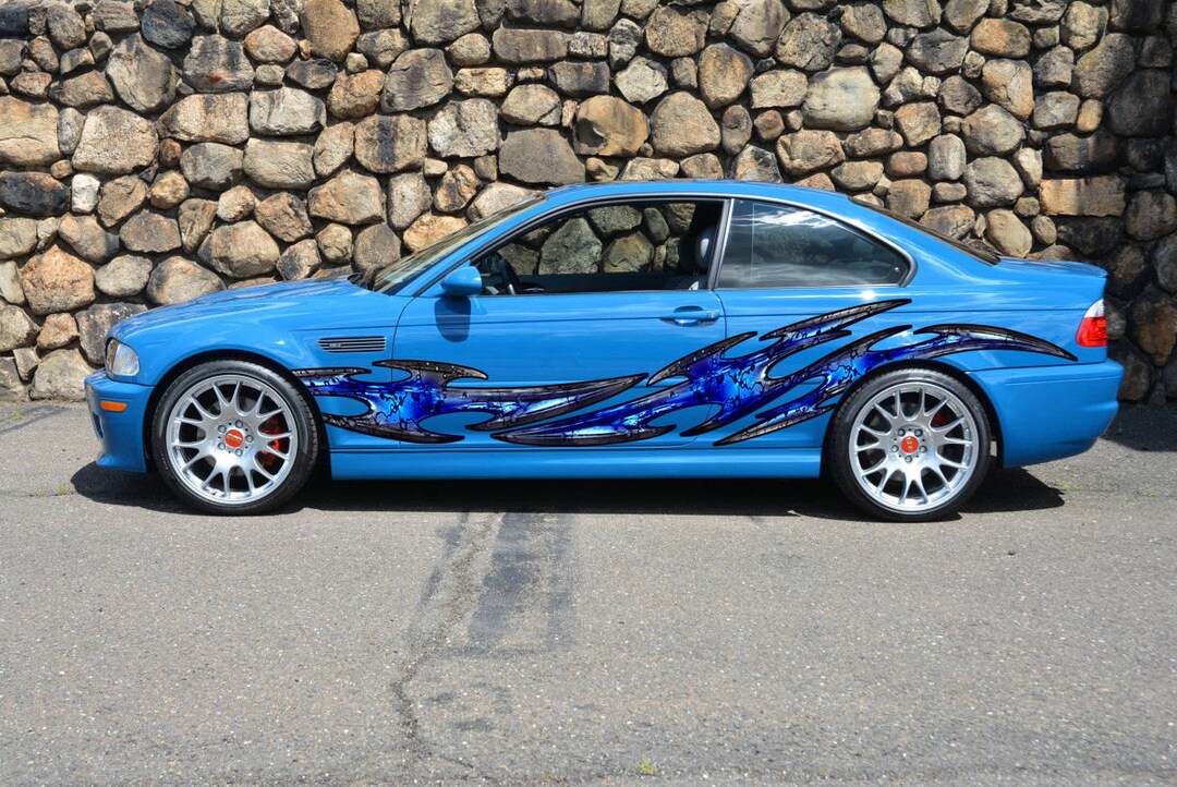 Blue Tribal Full Color Car Vinyl Design, Tribal Car Wrap, Car Vinyl ...