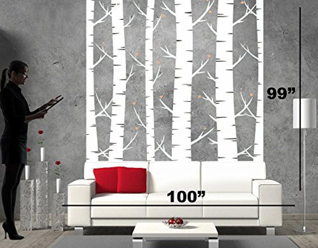 Birch Trees Sticker, Birch Trees Decor, Birch Trees Decal, Birch Trees ...