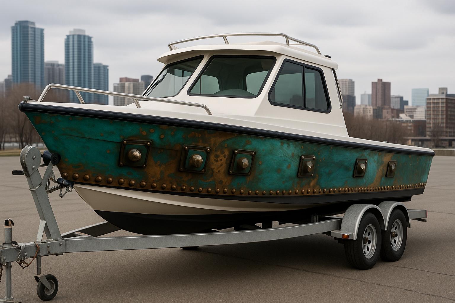 Steampunk Copper Hull Boat Vinyl Wrap – Patina Riveted Plate Decal ...