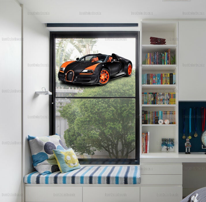 Bugatti Wall Art Sticker Sports Car Wall Decal Nursery Wall | Etsy