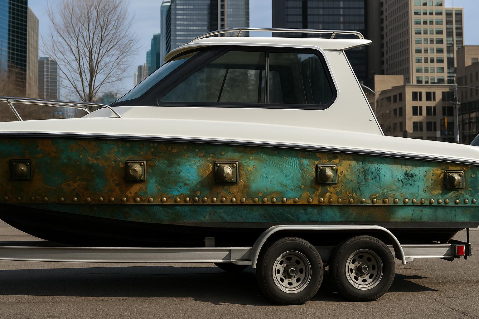 Steampunk Copper Hull Boat Vinyl Wrap – Patina Riveted Plate Decal ...
