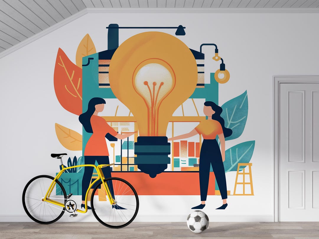 Light Bulb Wall Decal, STEM Classroom Wall Art, Kids Room Wall Sticker ...