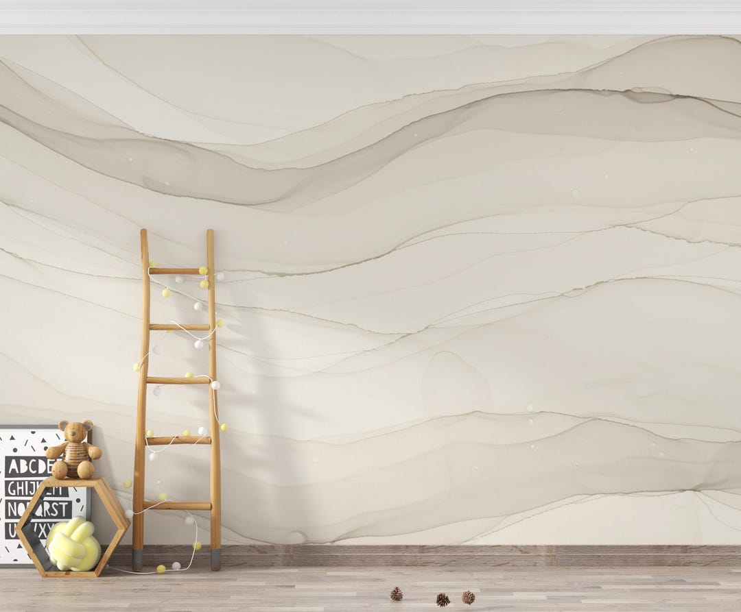 Beige Concrete Wallpaper Mural, Warm Sand Polished Concrete Wall ...