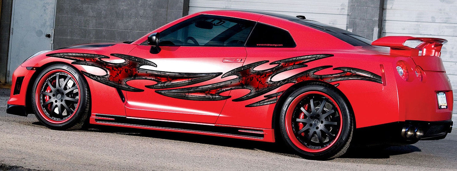 Red Tribal Full Color Car Vinyl Design, Tribal Car Wrap, Car Vinyl, Zzv ...