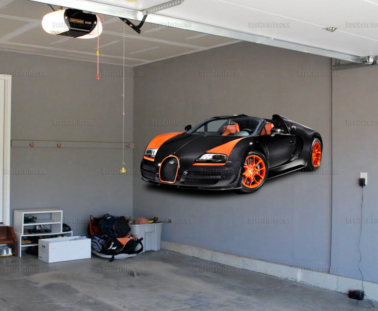 Bugatti Wall Art Sticker Sports Car Wall Decal Nursery Wall Decals Boy ...
