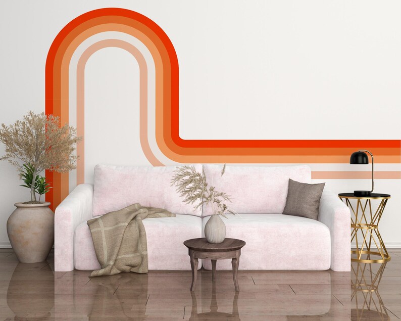 Rainbow Stripes Vinyl Decal Peel and Stick Decal Wall Decor Muted ...