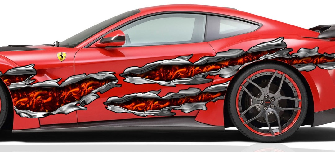 Ripped Metal Full Color Car Vinyl Design, Tribal Dragon, Car Vinyl ...
