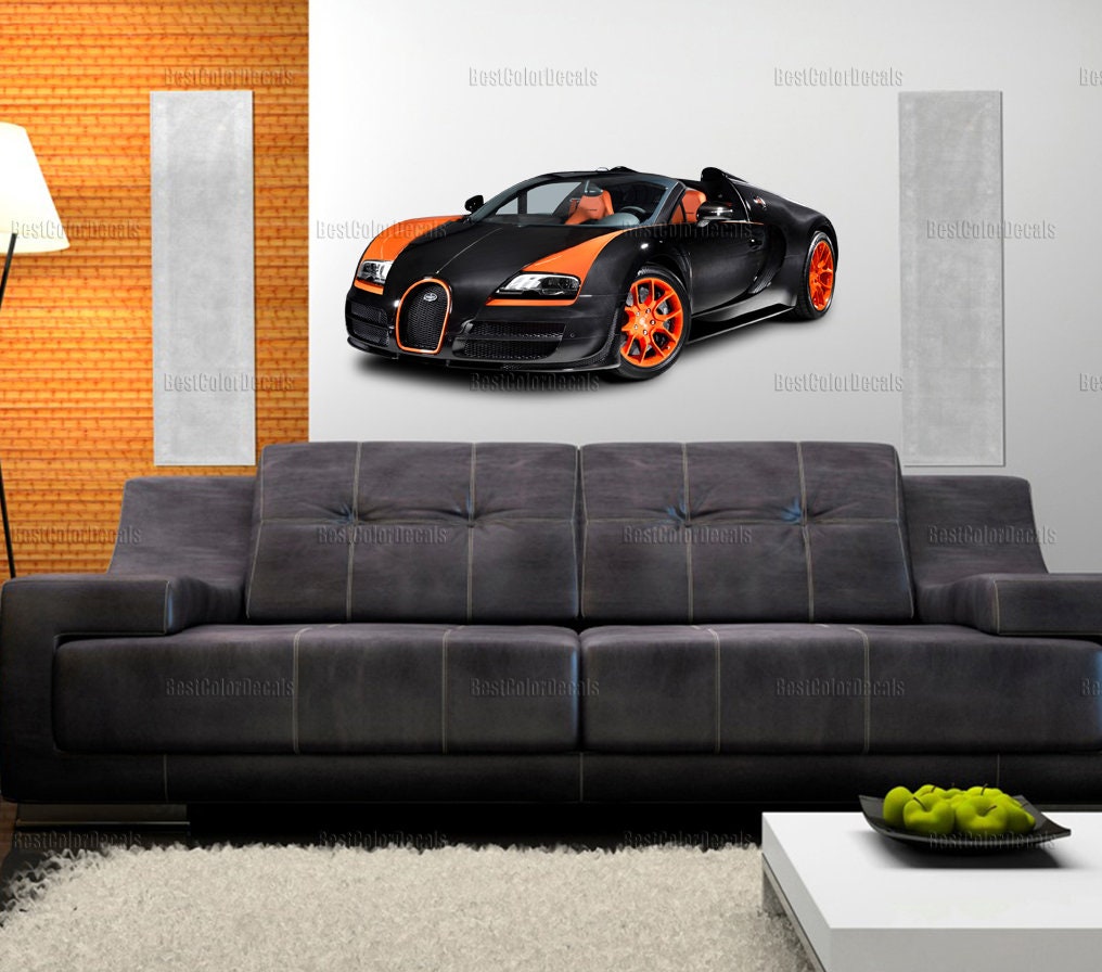 Bugatti Wall Art Sticker Sports Car Wall Decal Nursery Wall | Etsy
