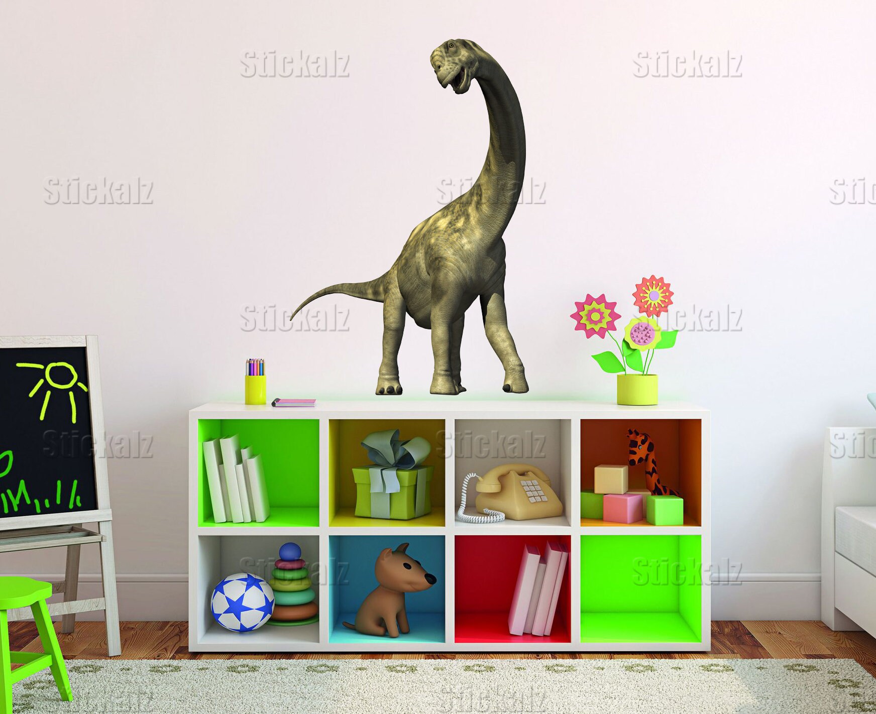 Dinosaur Full Color Decal, Diplodocus Full Color Sticker, Wall Art Cn ...