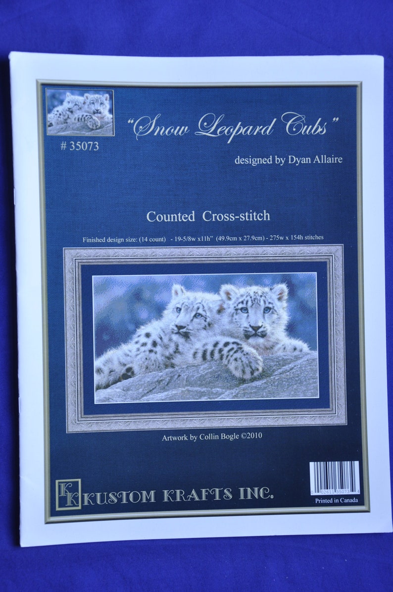 Snow Leopard Cubs Cross Stitch Chart by Kustom Krafts #35073 - Etsy