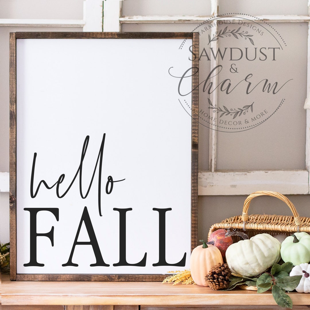 Hello Fall Sign / Fall Decor / Fall Sign/ Fall Signs / Fall Season - Etsy