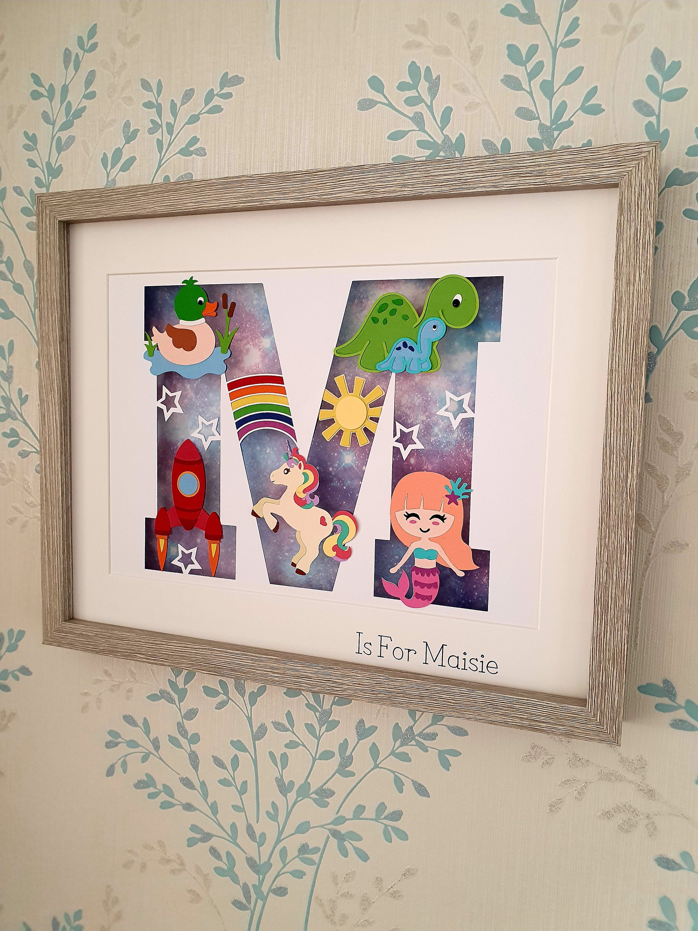 Personalised Handmade Papercut Frame Initial Frame Home - Etsy UK