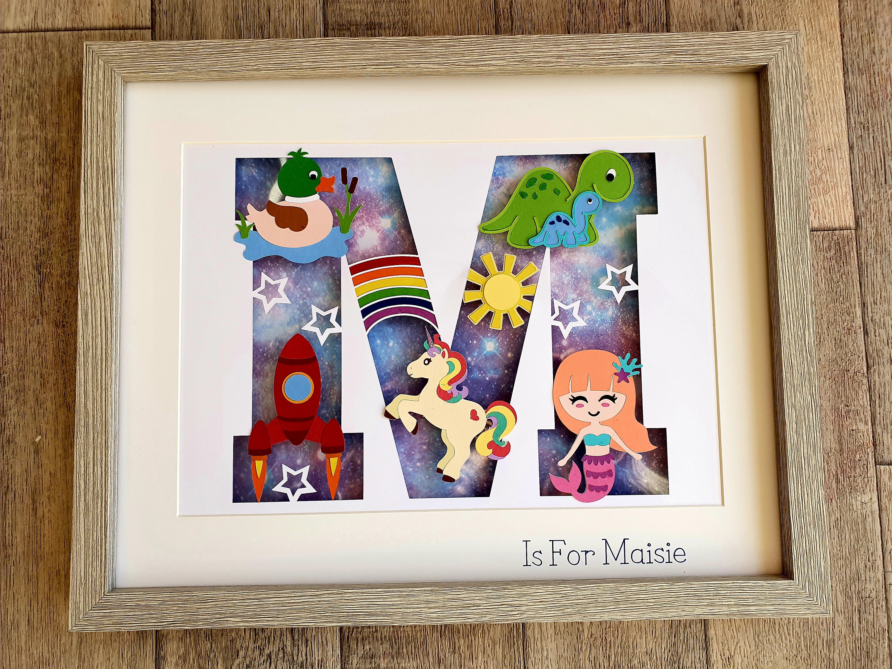 Personalised Handmade Papercut Frame Initial Frame Home - Etsy UK