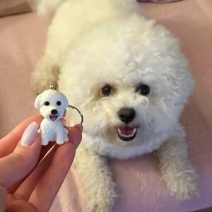 Custom Bichon Frise Keychain, Pet With His Name in Heart, Gift for Dog ...