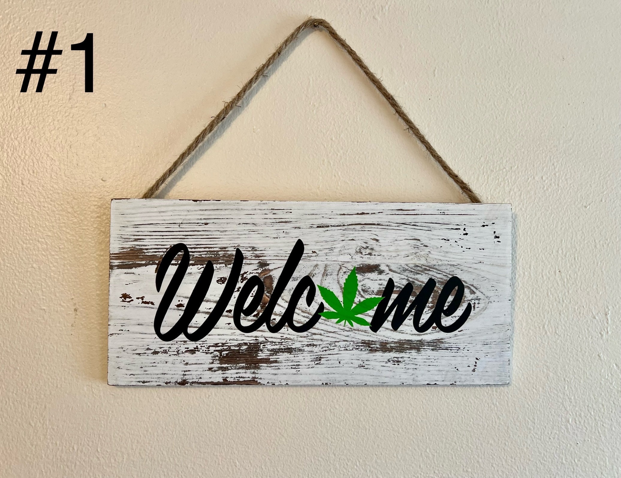 Weed Welcome Sign, 420 Friendly Home Decor, Marijuana Welcome Wall Hang ...