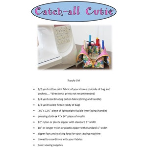 PDF PATTERN for Catch-all Cutie Sewing Organizer Zipper Bag With ...