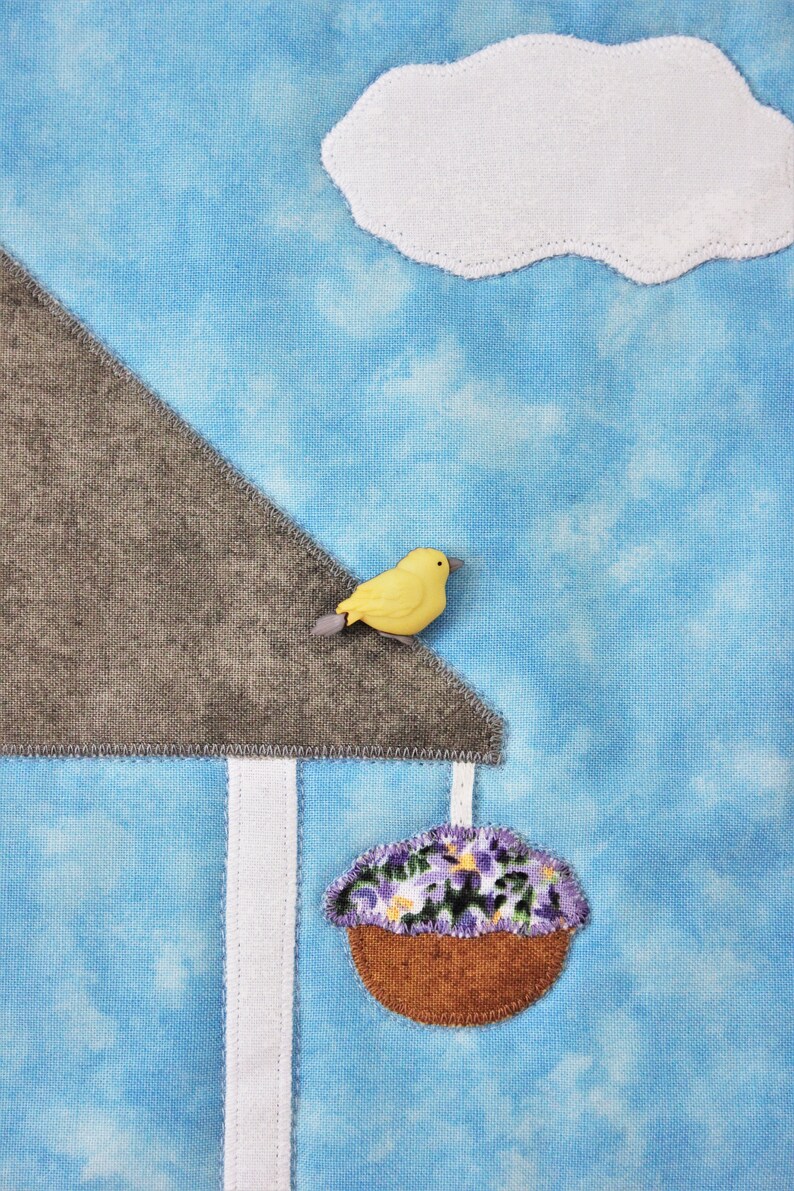 PDF quilt pattern for applique spring wall quilt with 3D | Etsy