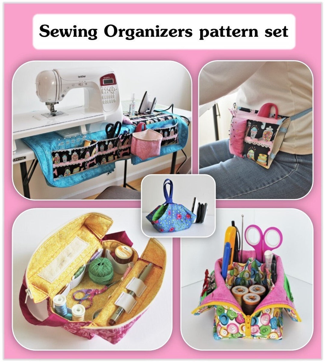 PDF DOWNLOAD 5 Pattern Set for Sewing Organizers: Sewing Mat Bag/mini ...