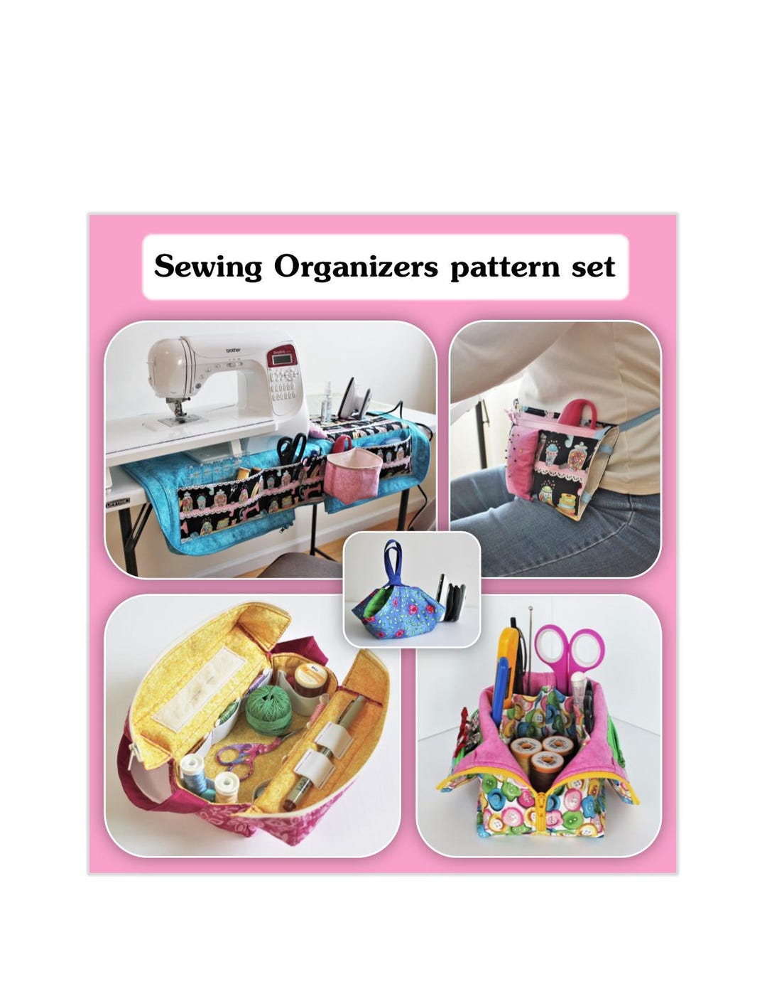 PDF Pattern Set for Sewing Organizers: Includes Sewing Mat Bag, Mini ...