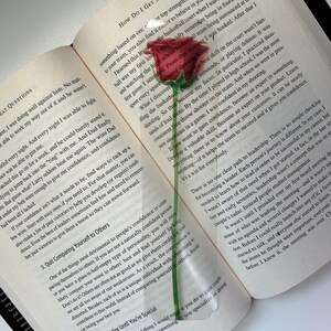 A Rose Bookmark - Clear - Etsy