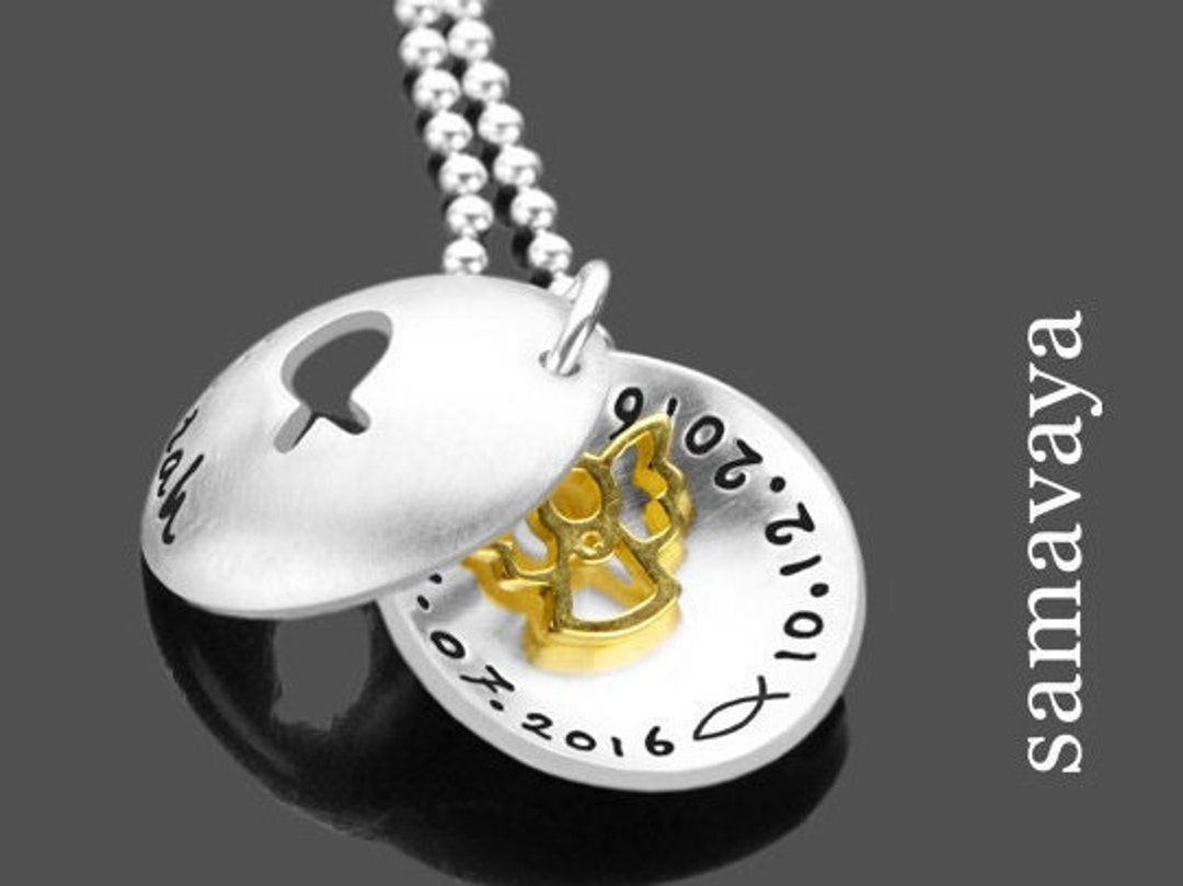 Baptism Gift Baptism Necklace Boy Girl Guardian Angel Christening Gift ...