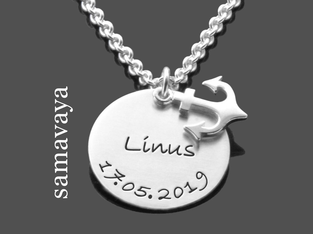 Baptism Gift Boy Baptism Chain Baptism Jewelry Personalized ANCHOR 925 ...