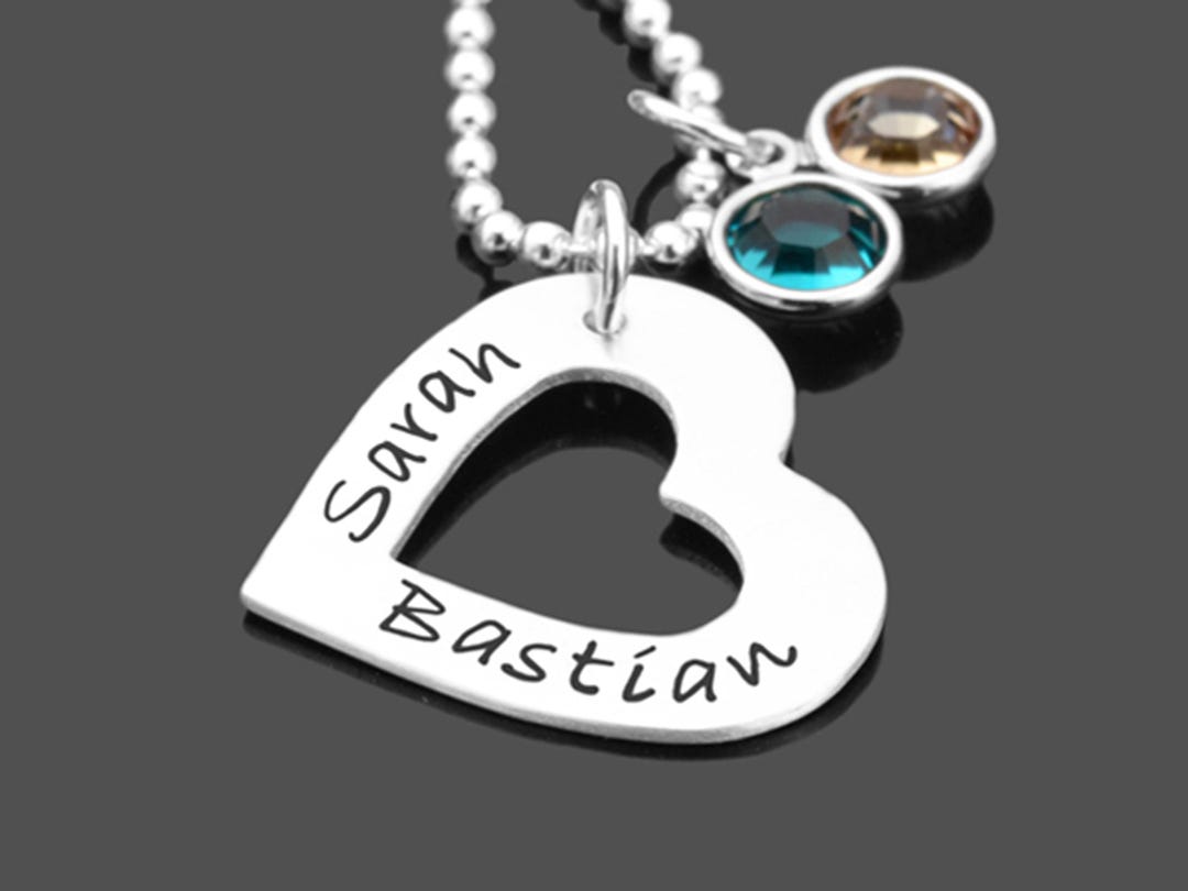 Partner Necklace Heart Engraving Name Heart Necklace I HEART YOU 2.0 ...