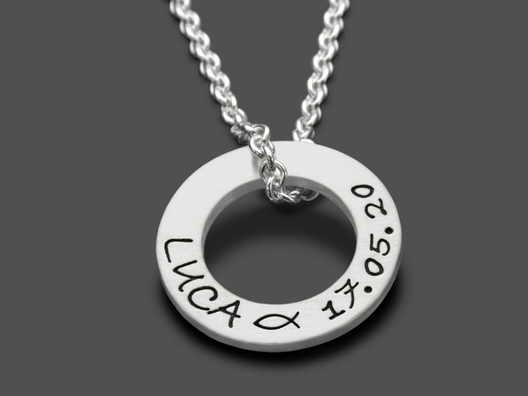Confirmation Necklace Boy Gift MESSAGE RING ICHTHYS Confirmation First ...