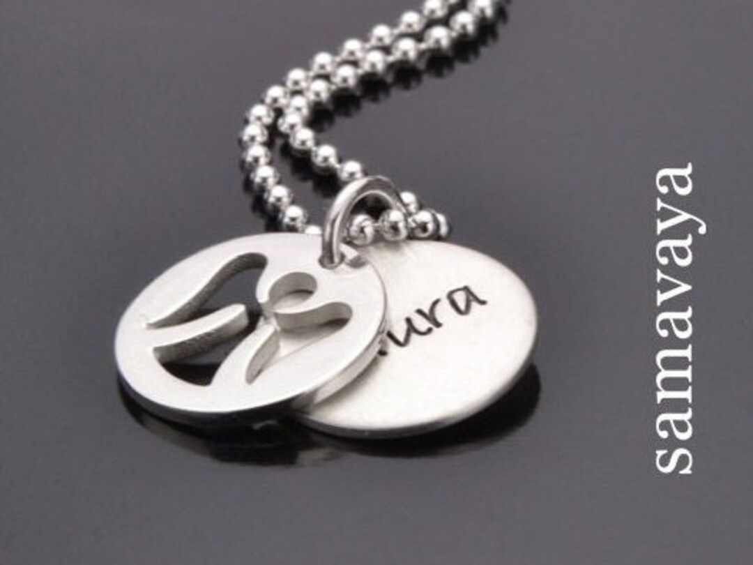 Necklace Angel Name Necklace Guardian Angel Silver Engraving - Etsy