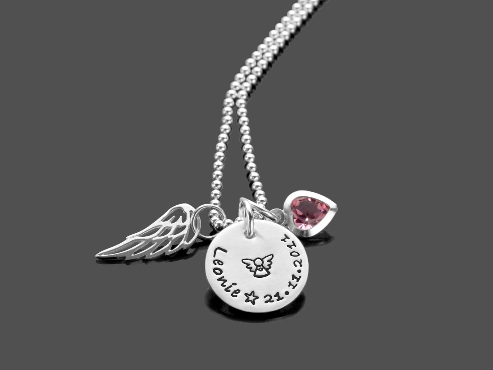 Chaîne de baptême Cadeau de baptême Fille Angel Wings Gravure - Etsy France