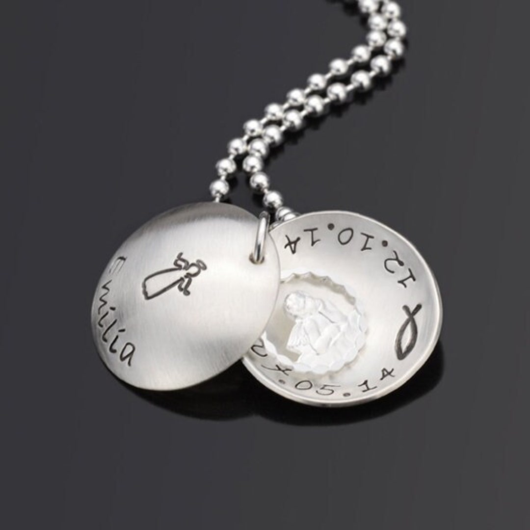 Baptism Chain Guardian Angel Boy Girl Personalized SELIG 925 Silver ...