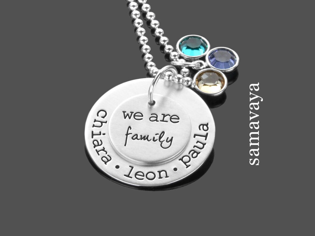 Family Necklace Engraving Necklace Children's Names OUR FAMILY 925 ...