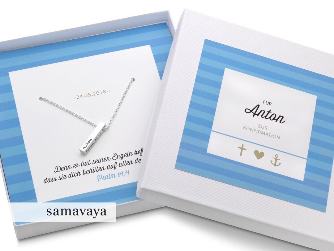 Chain Confirmation Gift Boy FBML BLESSING 925 Silver Chain Engraving ...