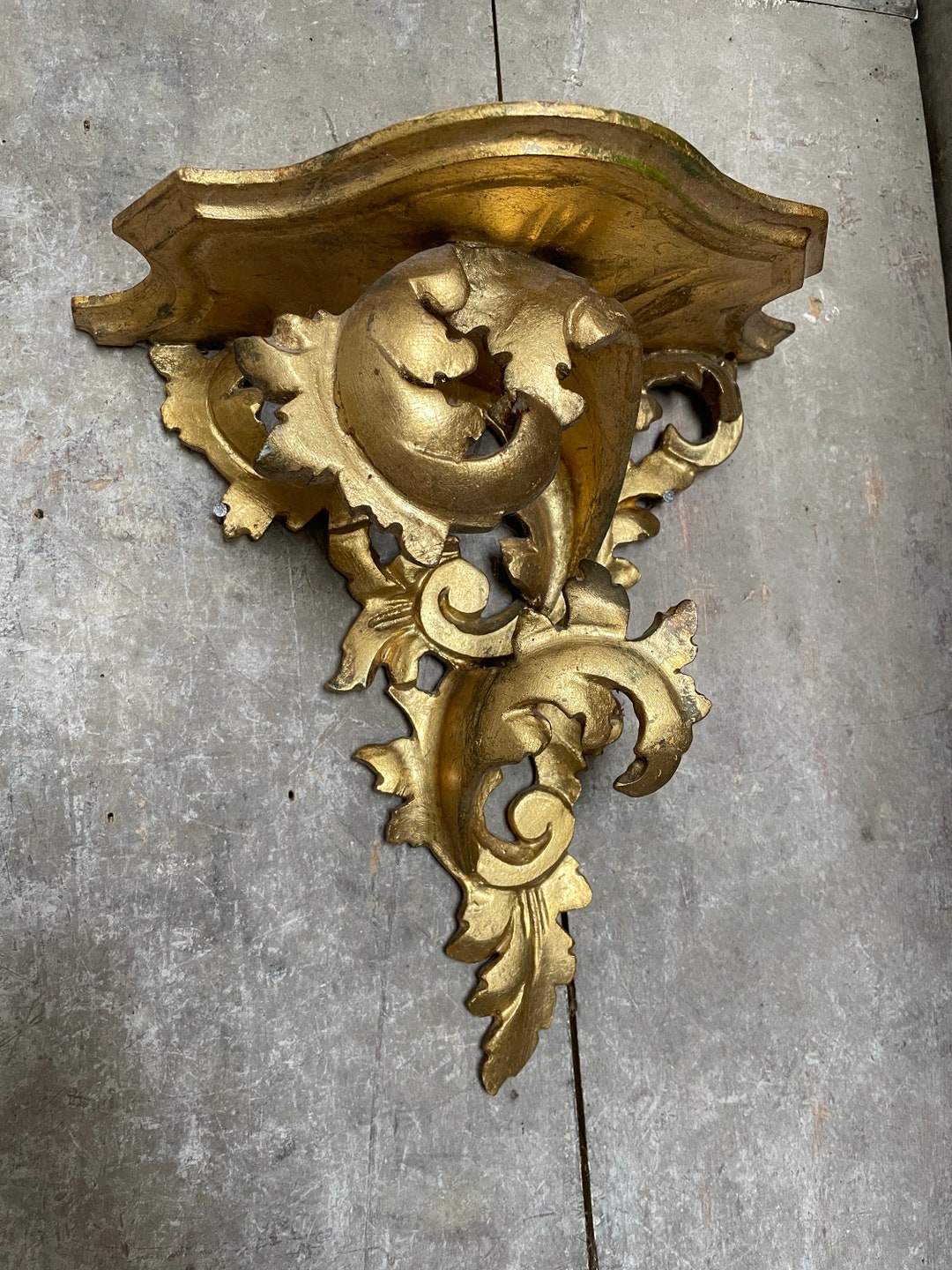 Large Golden Florentine Wall Shelf - Etsy